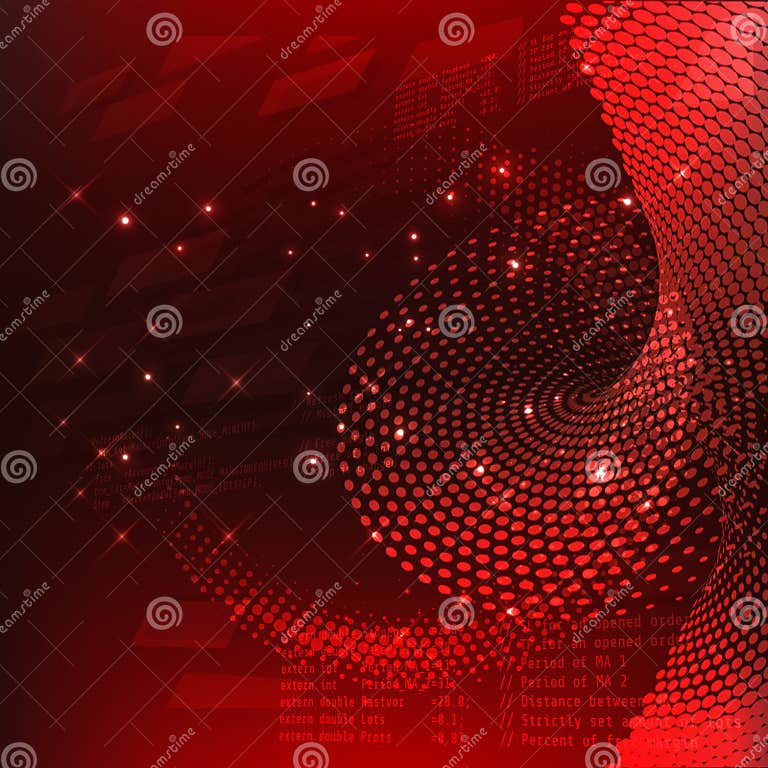 Red Sci Fi Futuristic User Interface. Abstract Hexagon Pattern ...