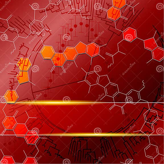 Red Science Background with Transparencies Stock Vector - Illustration ...