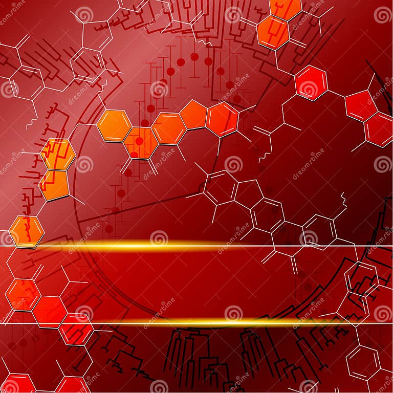 Red Science Background with Transparencies Stock Vector - Illustration ...