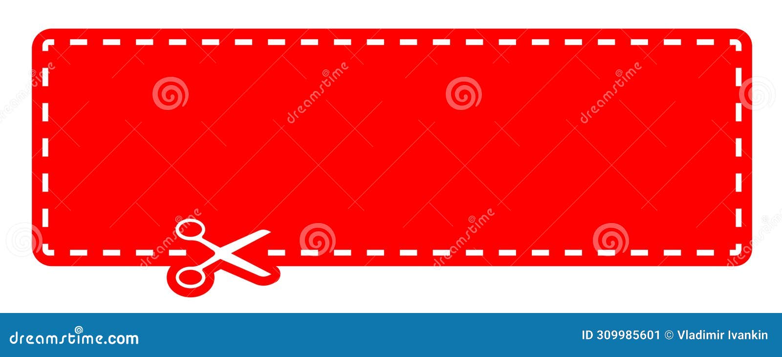 Red Scissor Coupon Rectangle Frame Stock Vector - Illustration of ...