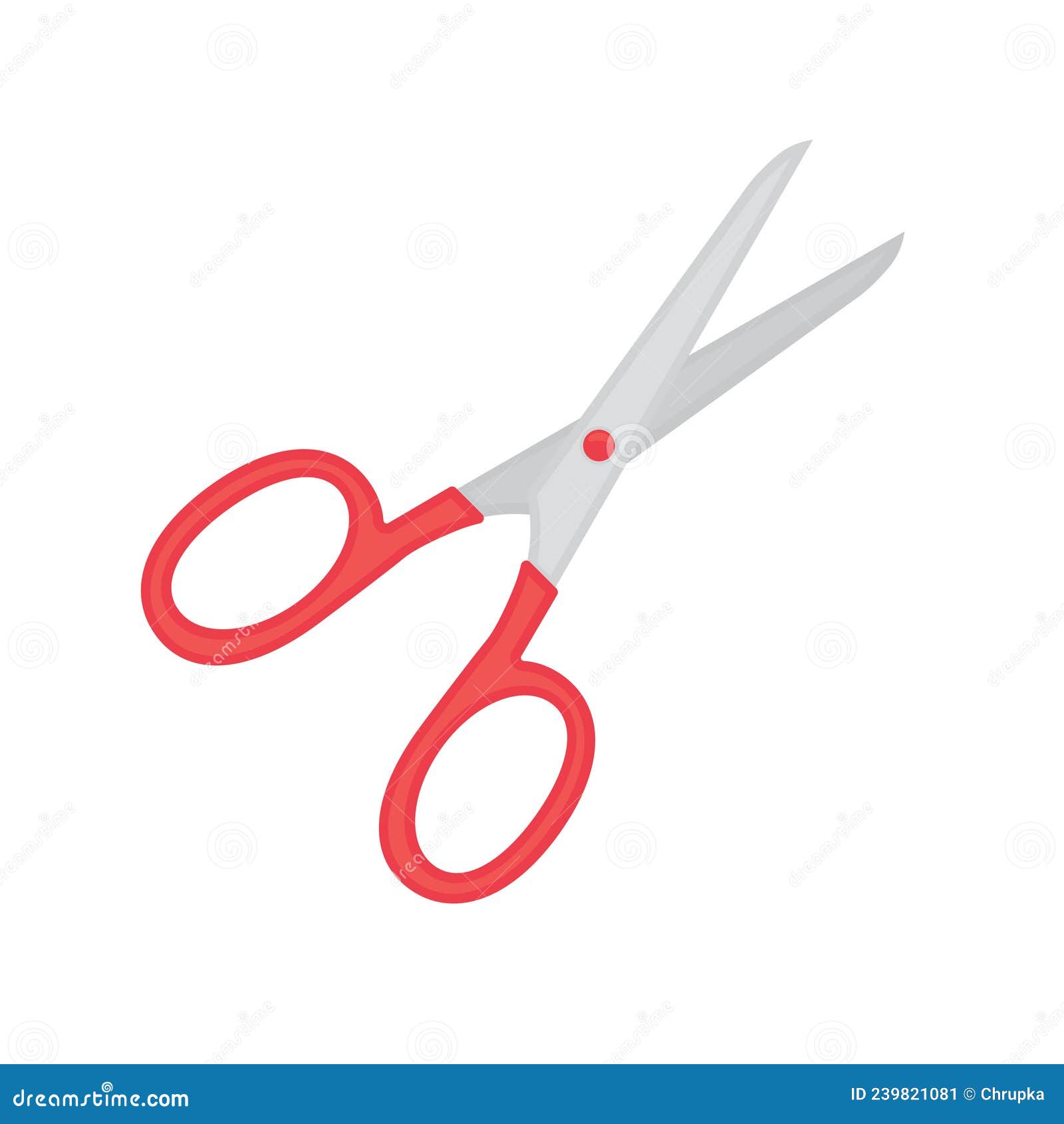 Red scissors icon stock vector. Illustration of school - 239821081