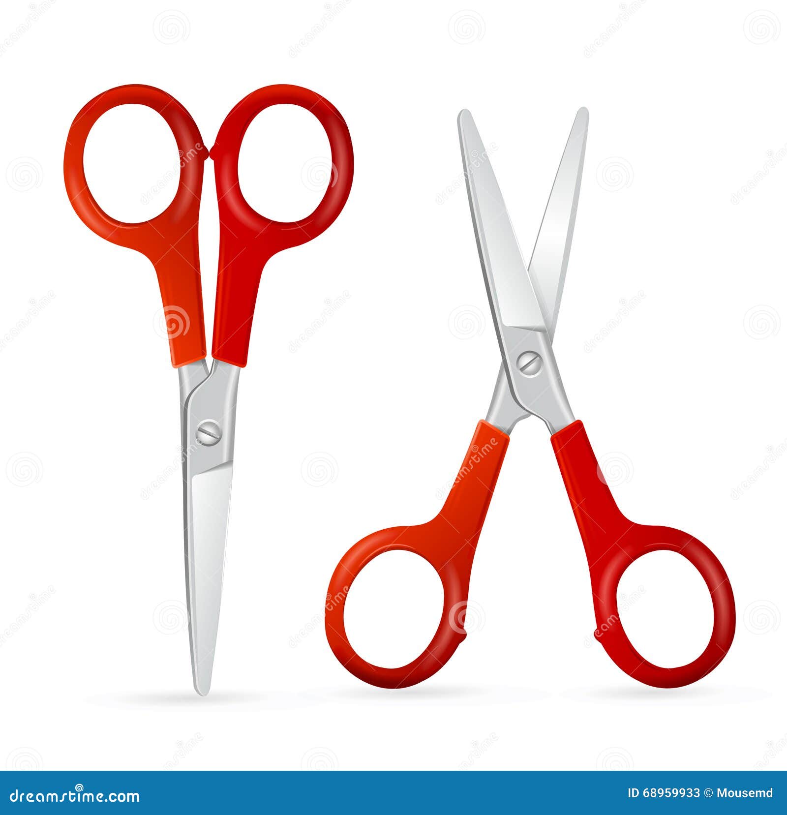 Red Scissors Set. Vector stock vector. Illustration of hairdresser ...