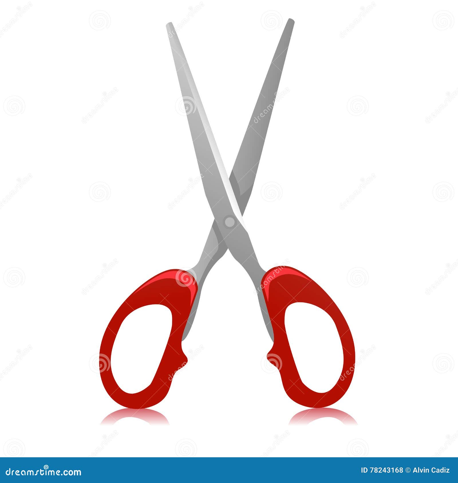 Red Scissors stock vector. Illustration of bright, plastic - 78243168
