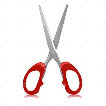 Red Scissors stock vector. Illustration of bright, plastic - 78243168