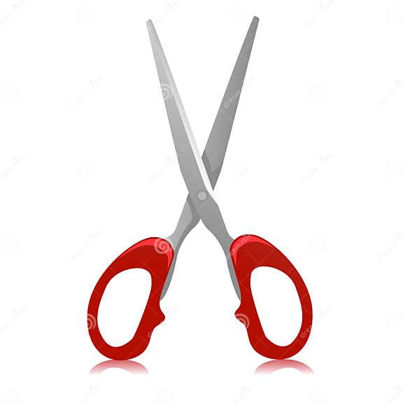 Red Scissors stock vector. Illustration of bright, plastic - 78243168