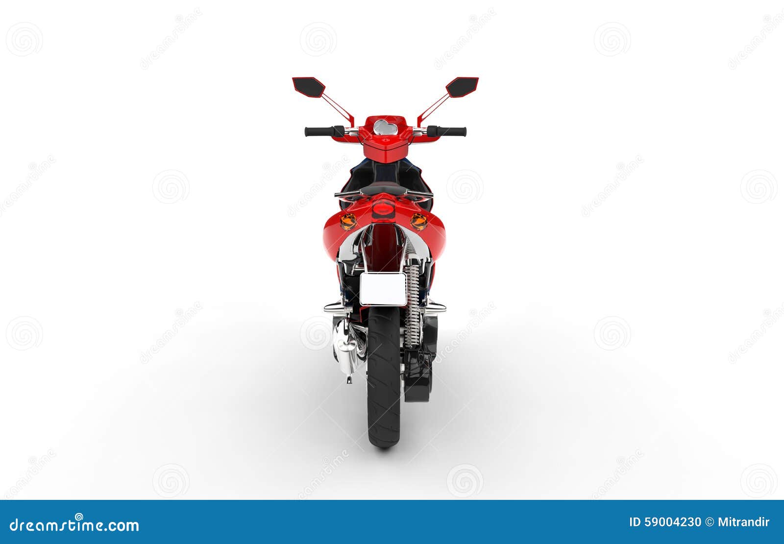 Red Scooter - Back View stock photo. Image of grey, economical - 59004230