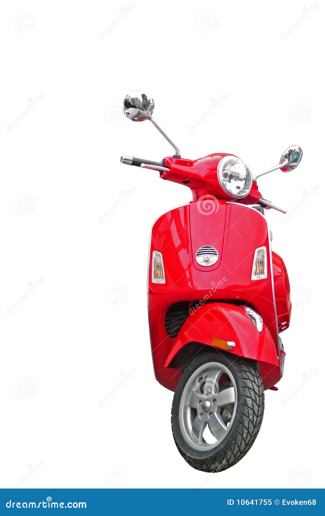 Red Scooter Isolated on White Stock Image - Image of rubber, chrome ...
