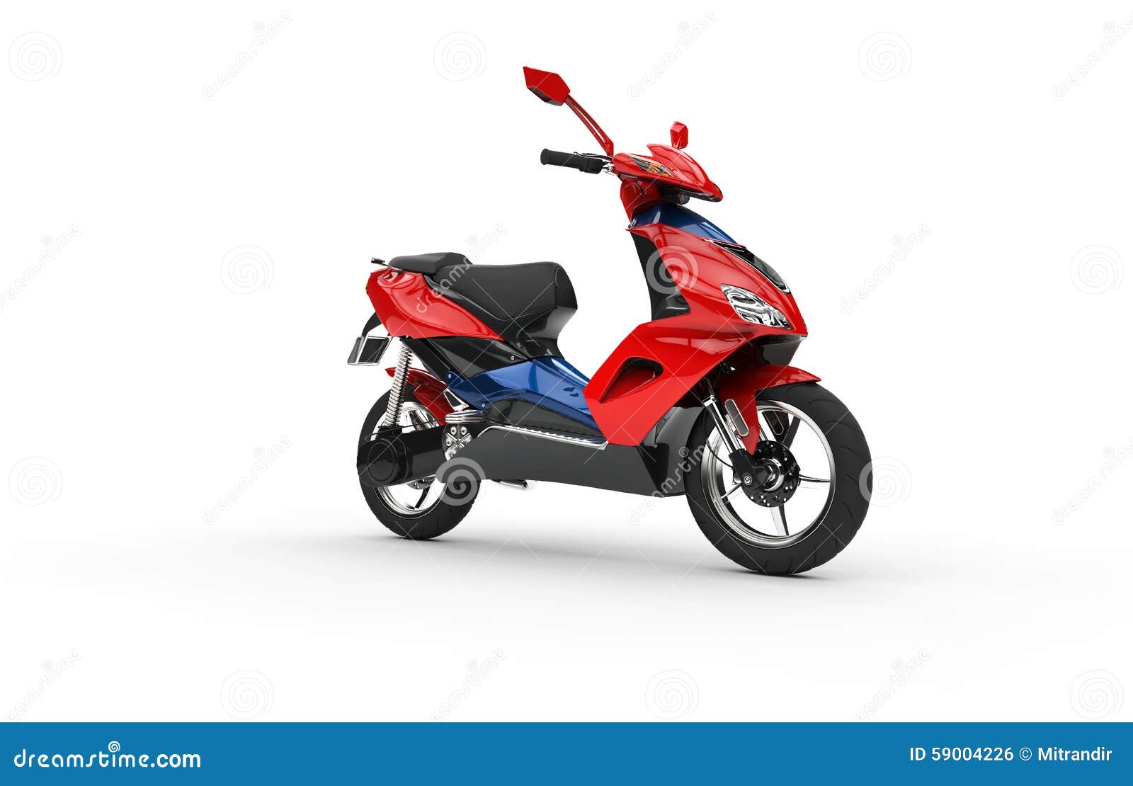 Red Scooter - Side View stock photo. Image of street - 59004226