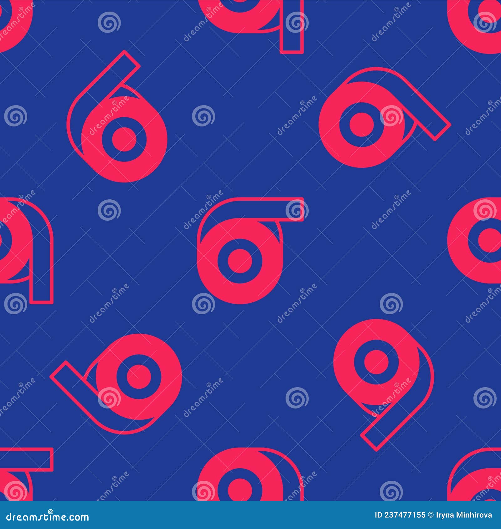 Red Scotch Tape Icon Isolated Seamless Pattern on Blue Background. Roll ...