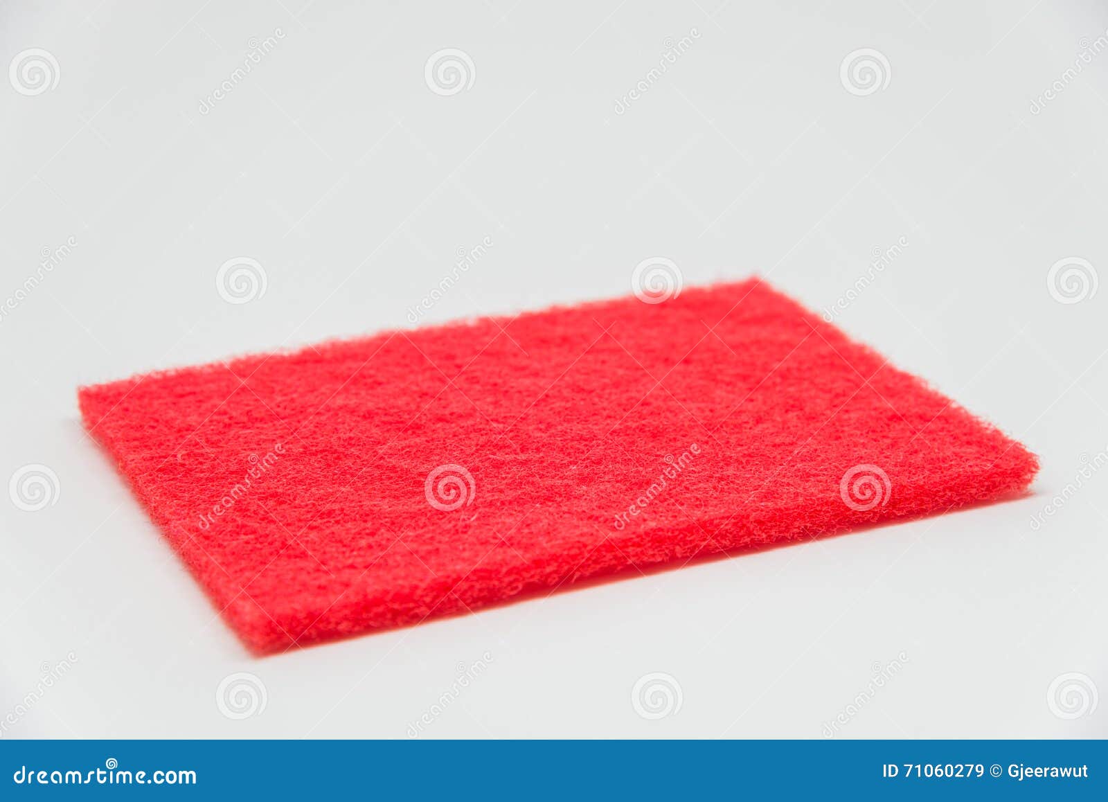 Red Scouring Pad with White Background and Selective Focus Stock Image ...