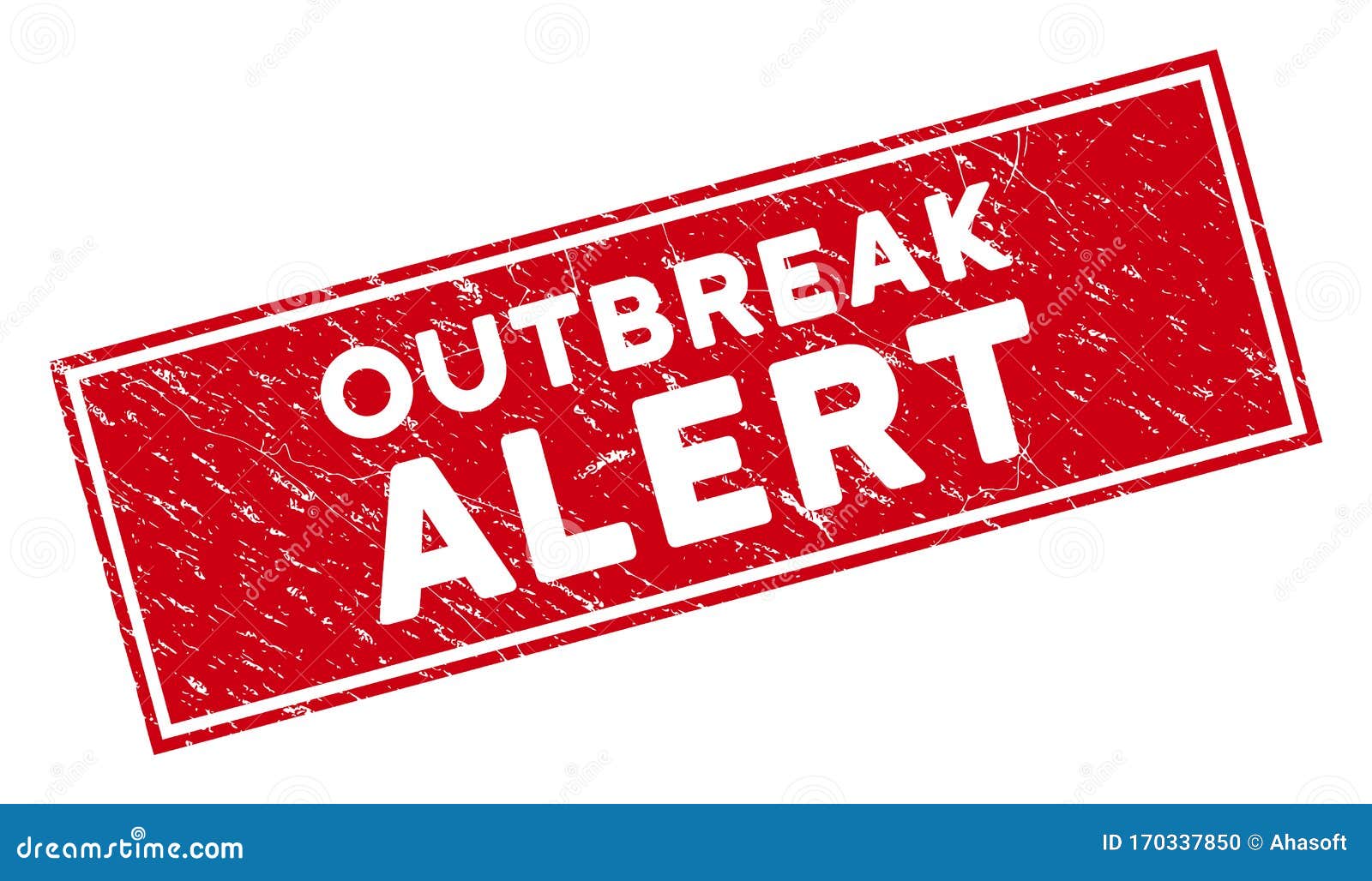 Red Scratched Outbreak Alert Rectangular Seal Stock Vector ...