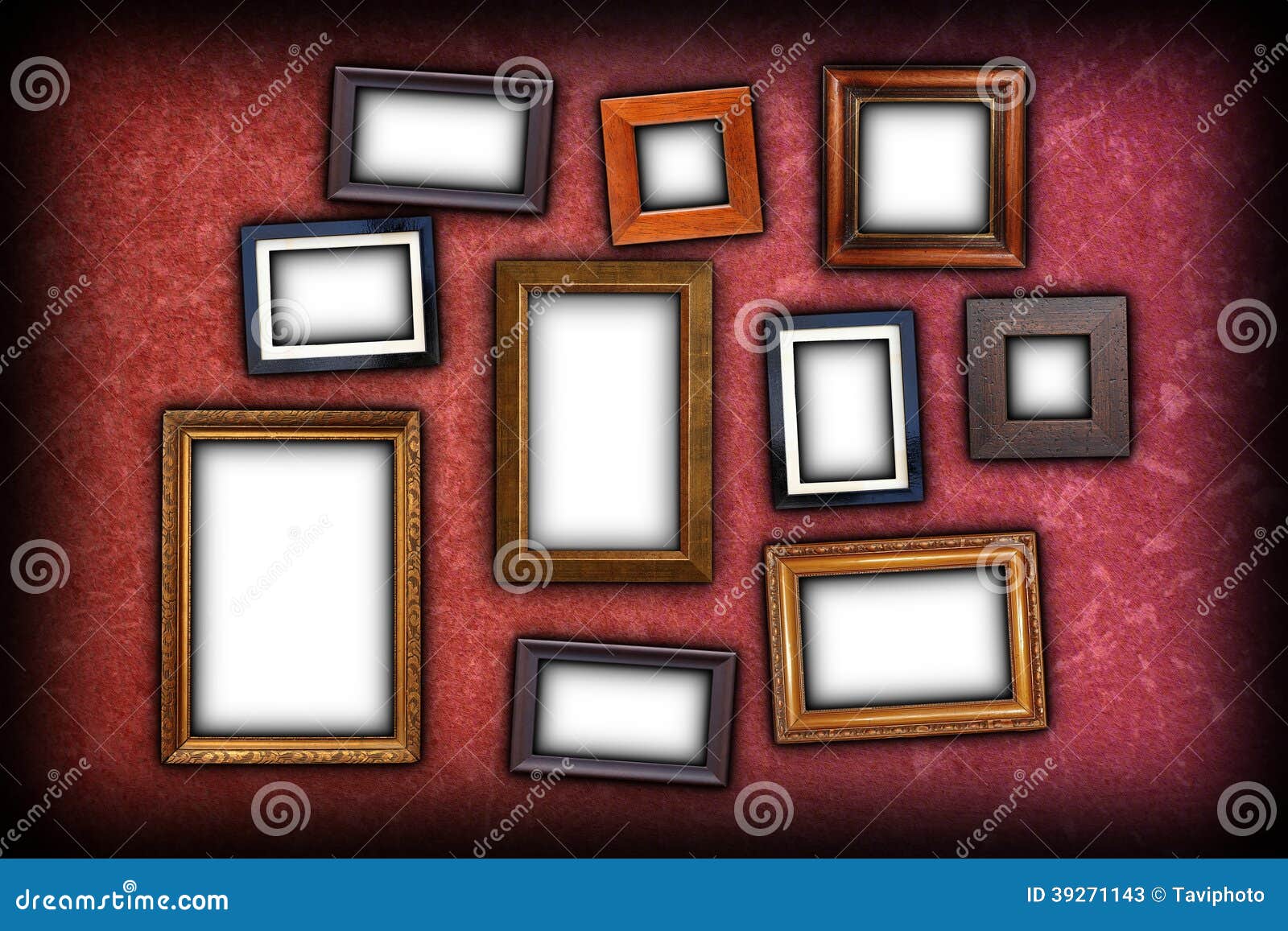 Red Scratched Wall with Frames Stock Image - Image of design ...