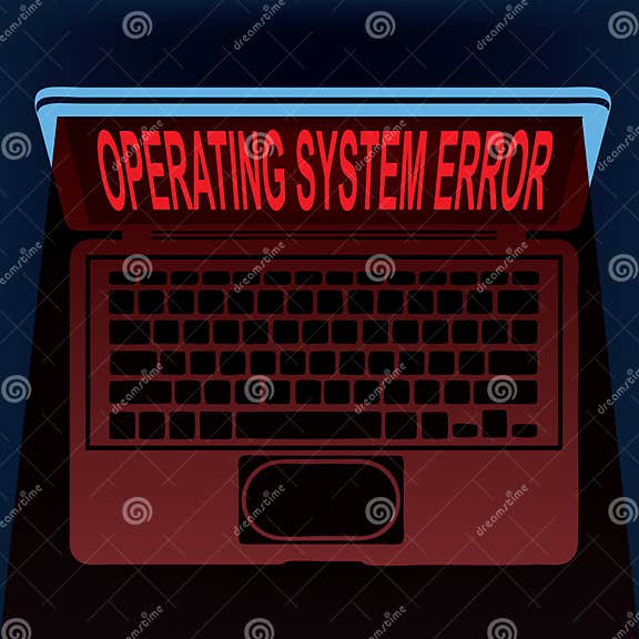 Red screen laptop error stock vector. Illustration of operative - 323565983