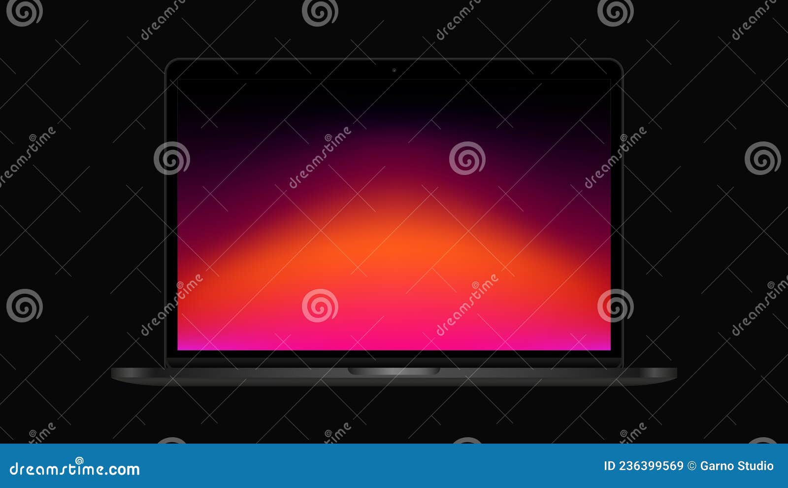 Red Screen, Realistic Laptop Mockup Stock Vector - Illustration of ...