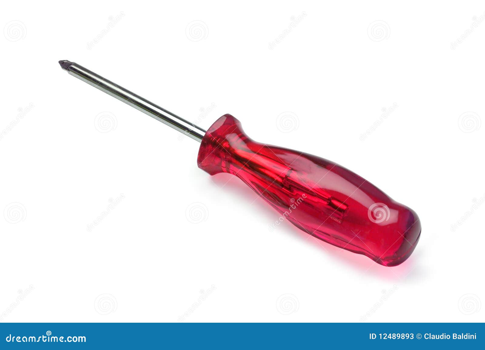 Red screwdriver isolated stock image. Image of clipping - 12489893