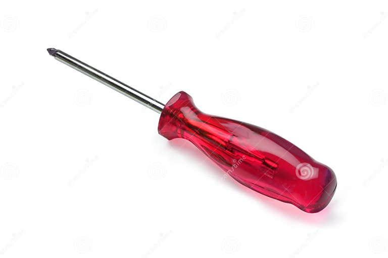 Red screwdriver isolated stock image. Image of clipping - 12489893