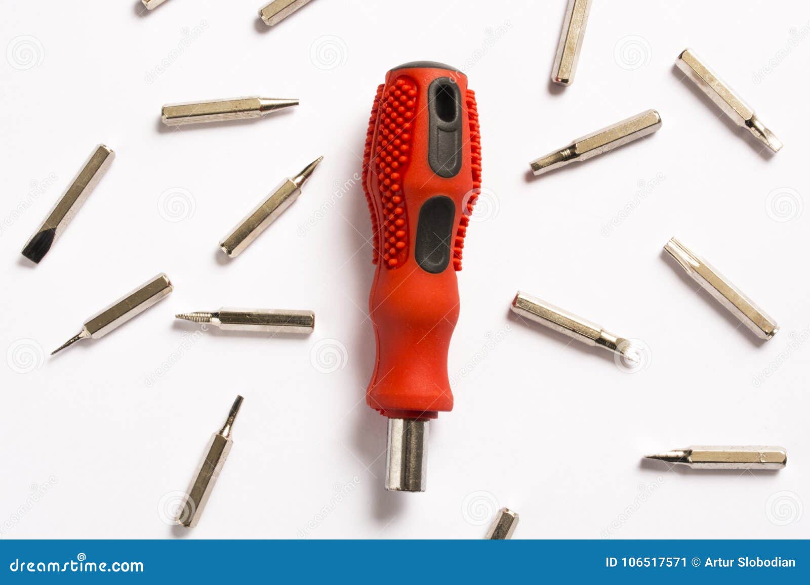 Red Screwdriver, White Background Stock Image - Image of hand, manual ...