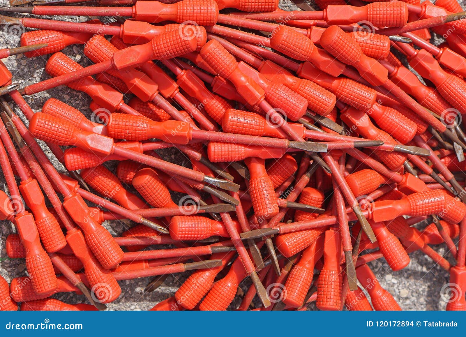 Red screwdrivers stock photo. Image of screwdriver, hand - 120172894