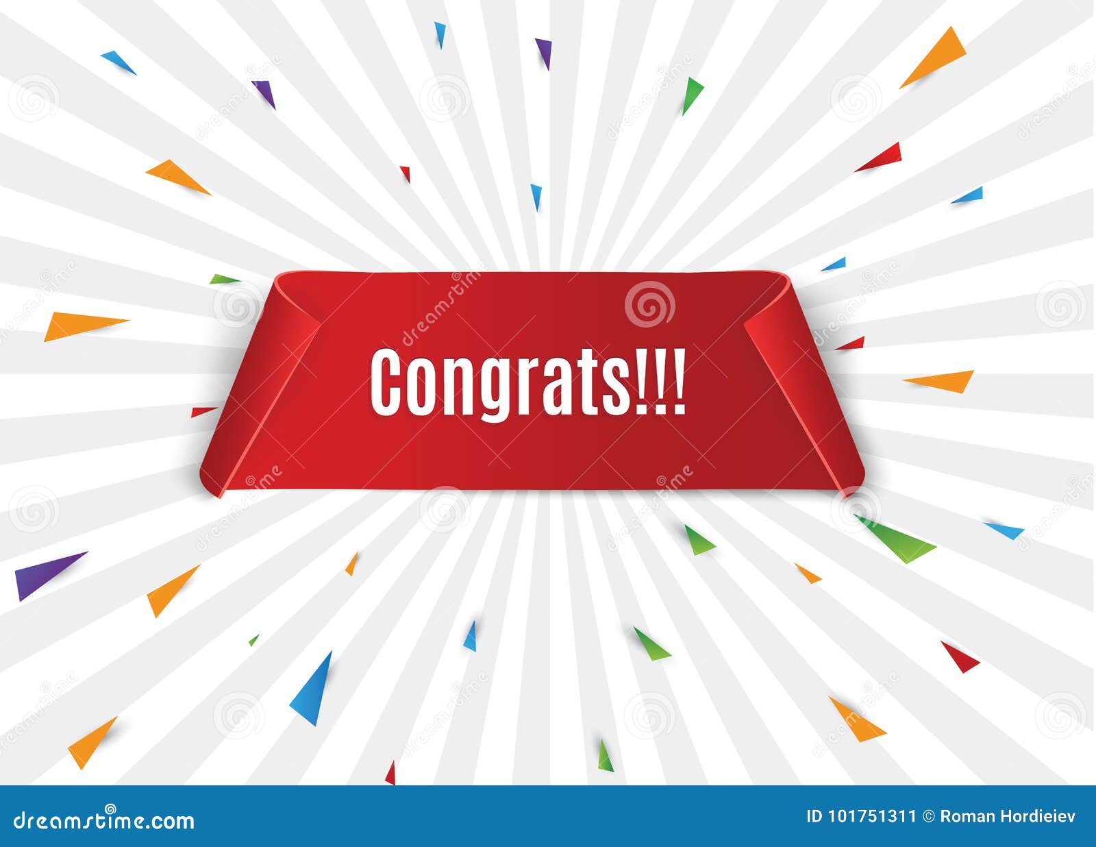 The Red Scroll.congrats on the White Background Stock Vector ...