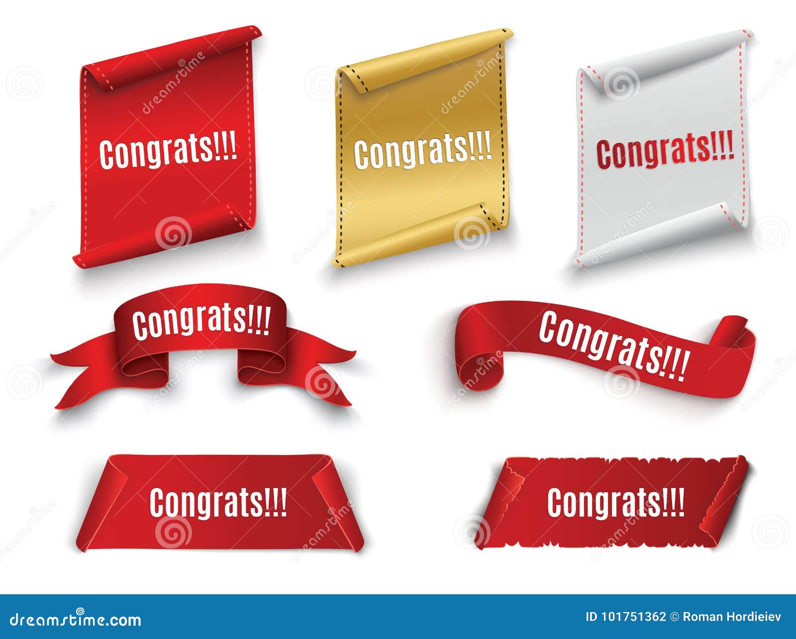 The Red Scroll.congrats on the White Background Stock Vector ...