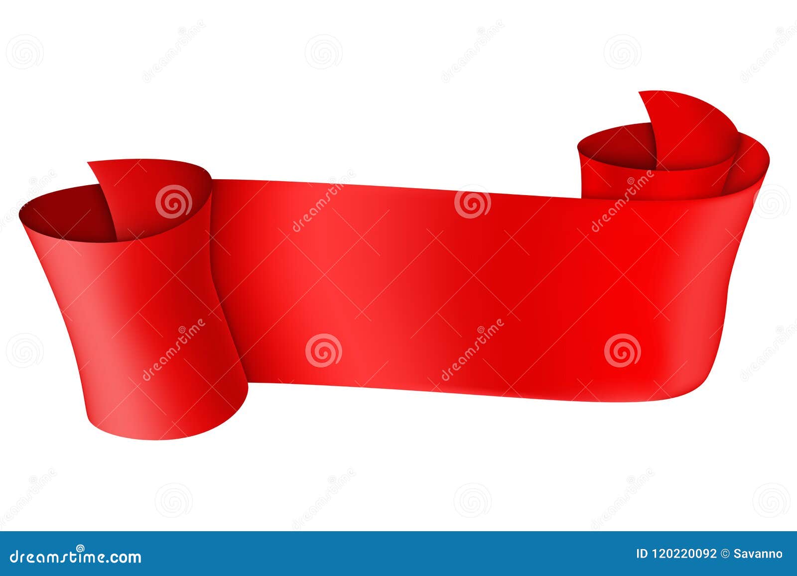 Red Scroll. 3d Shiny Banner Stock Vector - Illustration of vector ...