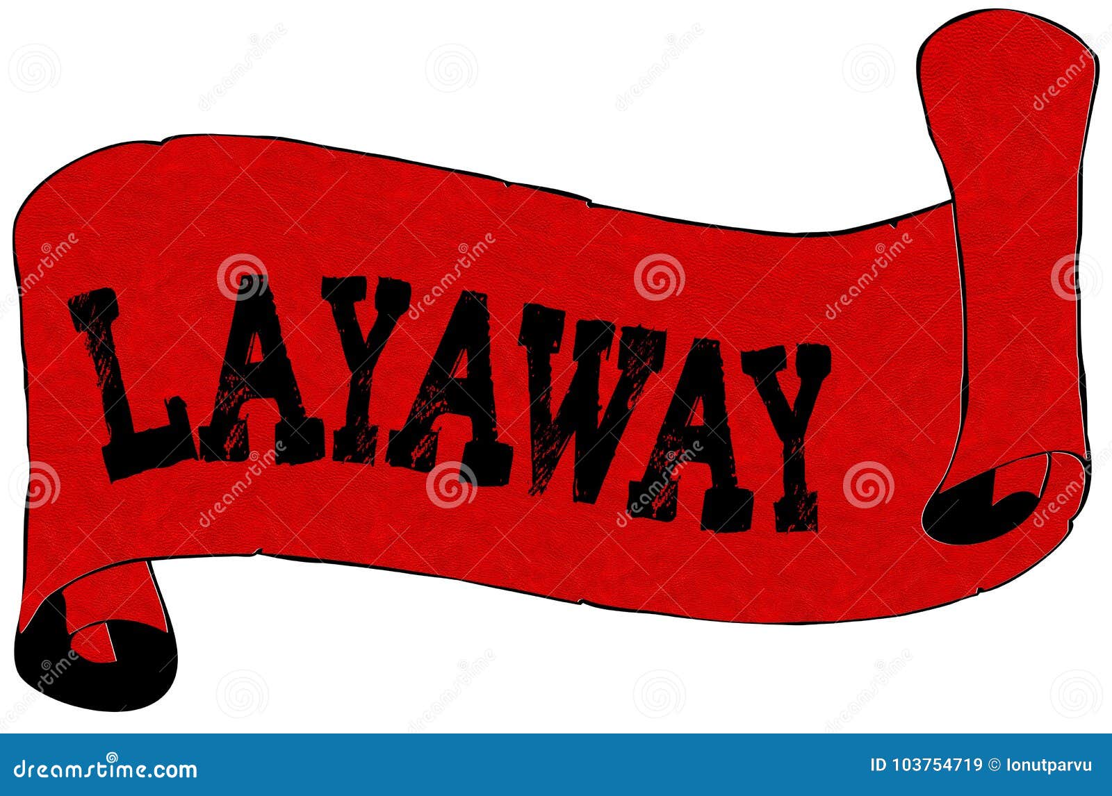 Red Scroll Paper with LAYAWAY Text. Stock Illustration - Illustration ...