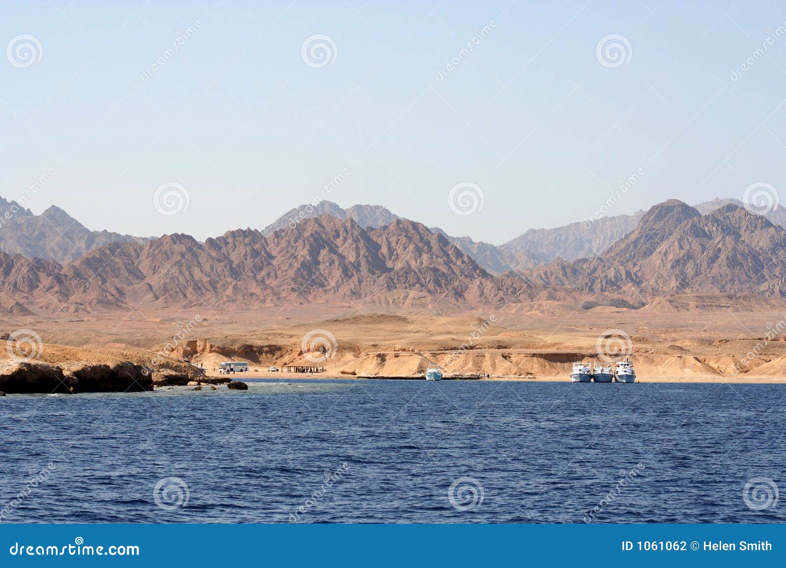 Red Sea Coastal View stock photo. Image of arid, boats - 1061062