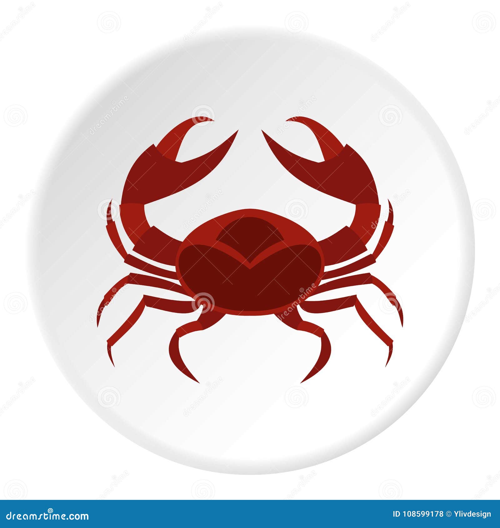 Red sea crab icon circle stock vector. Illustration of cuisine - 108599178