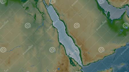 Red Sea Highlighted. Physical Map Stock Illustration - Illustration of ...