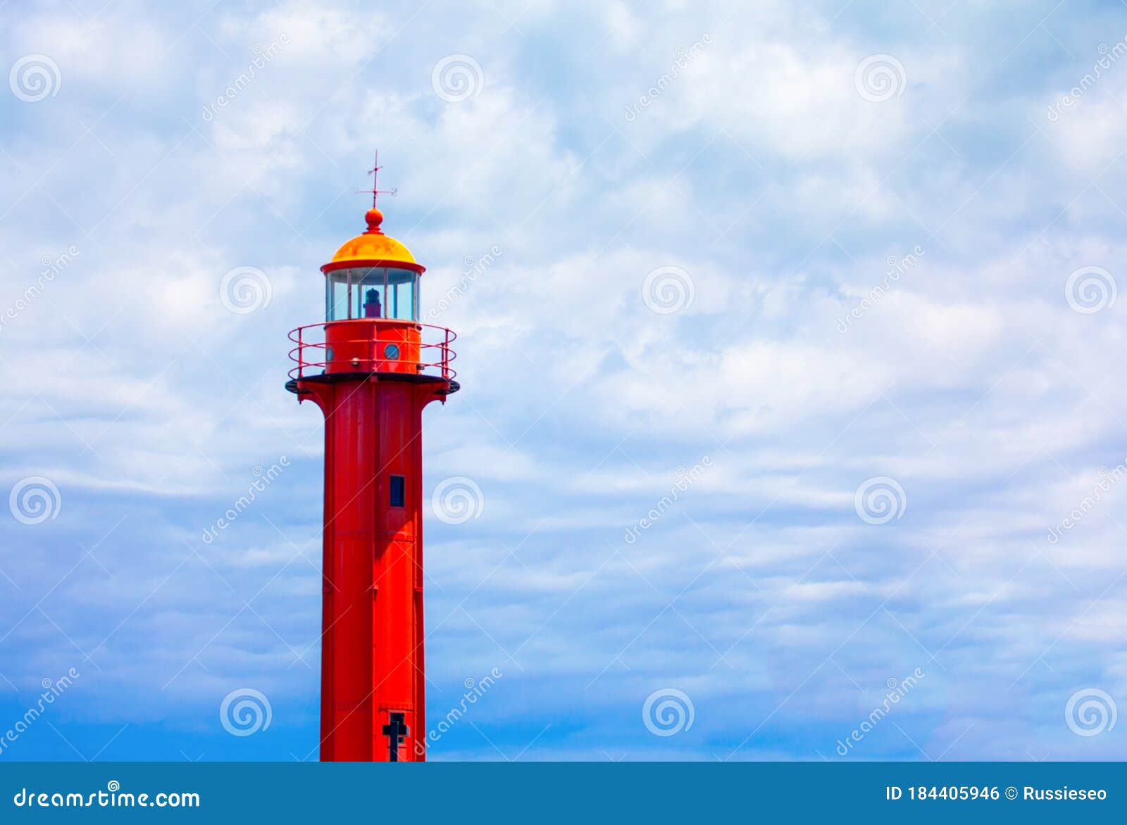 Red sea lighthouse stock photo. Image of overcast, equipment - 184405946