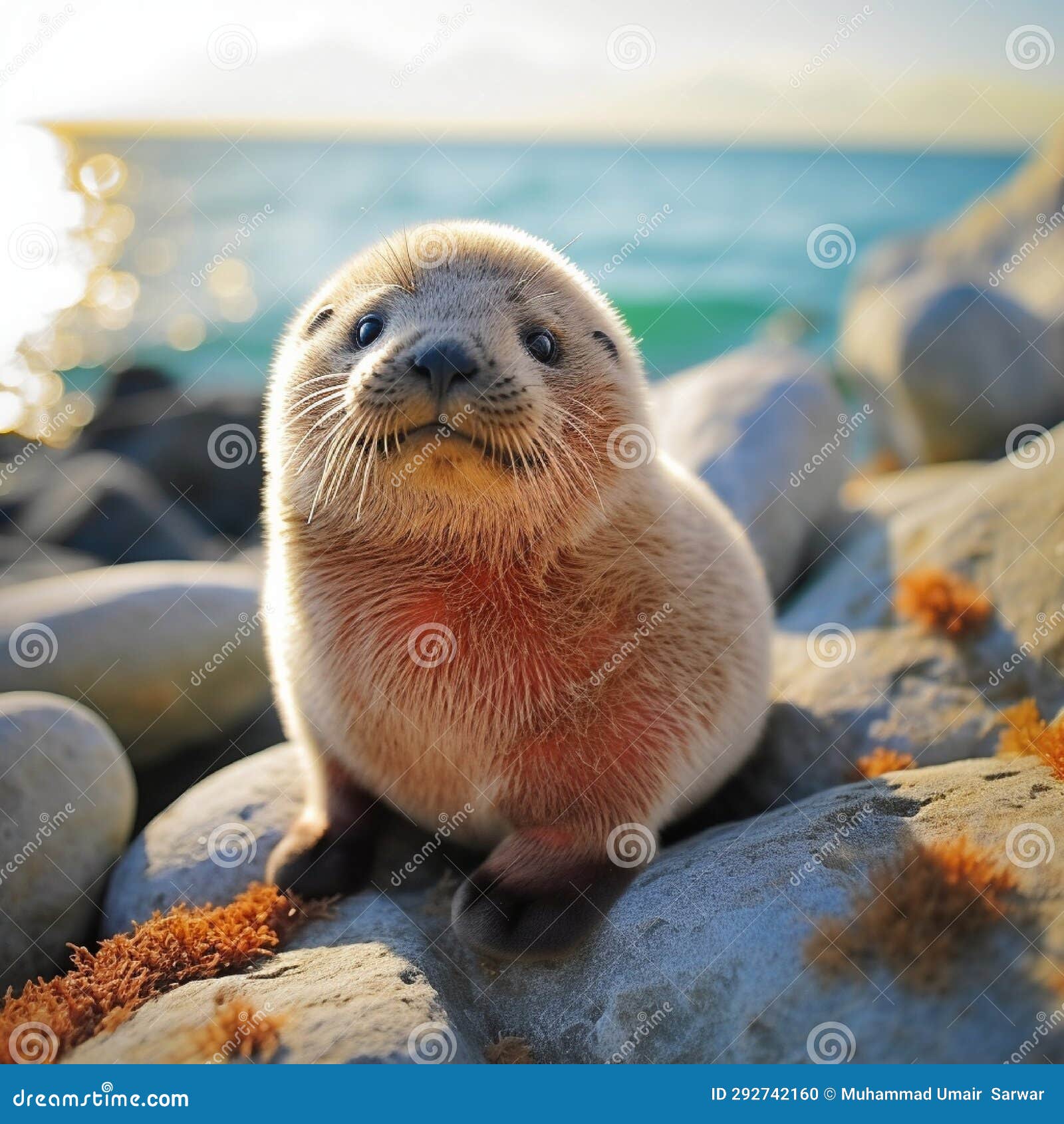Red Sea Lion Generated by AI Tool Stock Illustration - Illustration of ...