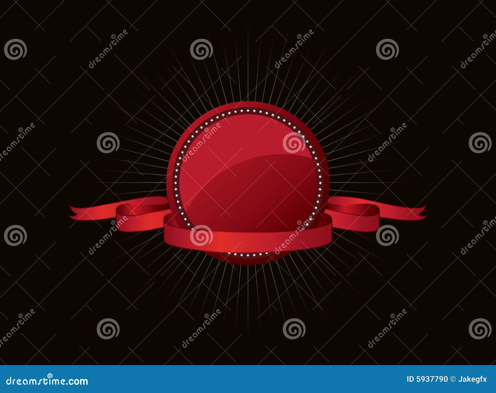 Red seal with ribbon stock vector. Illustration of buyer - 5937790
