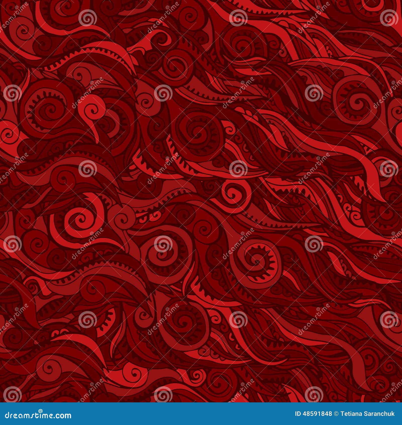 Red Seamless Abstract Ornamental Pattern. Stock Vector - Illustration ...