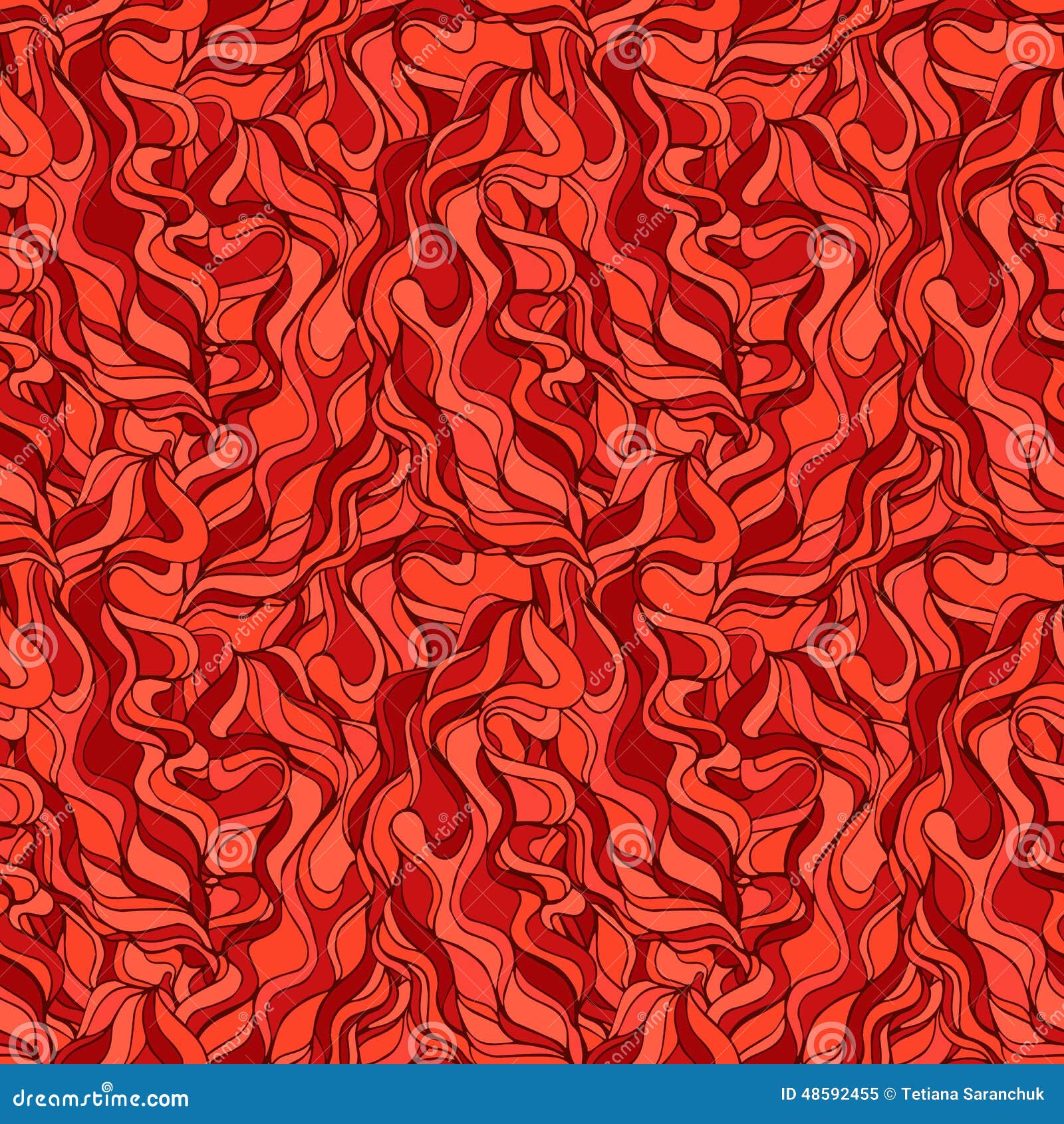 Red Seamless Abstract Ornamental Pattern. Stock Vector - Illustration ...