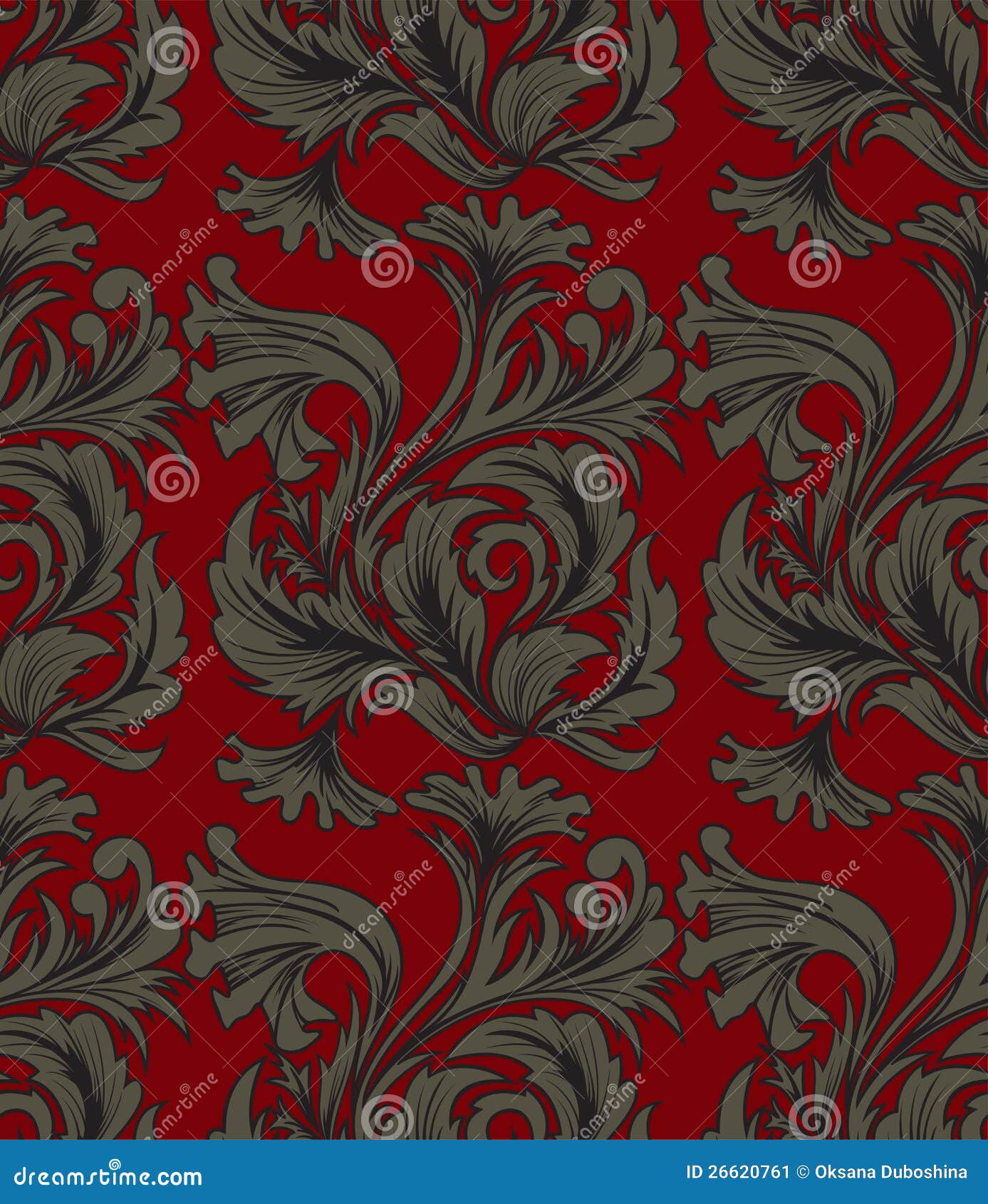 Red seamless background stock vector. Illustration of flourishes - 26620761