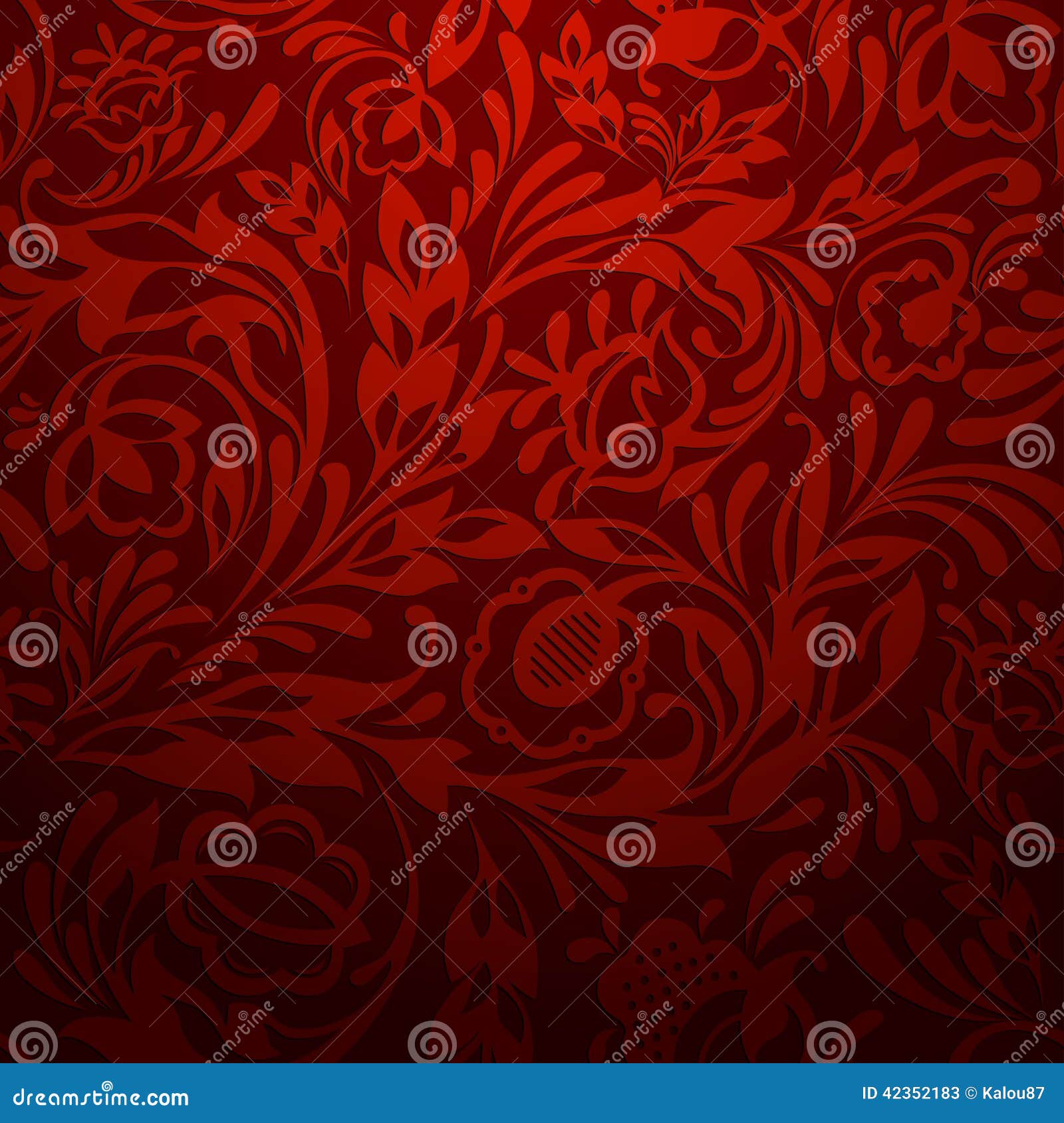 Red Seamless Floral Pattern Stock Vector - Illustration of ornament ...