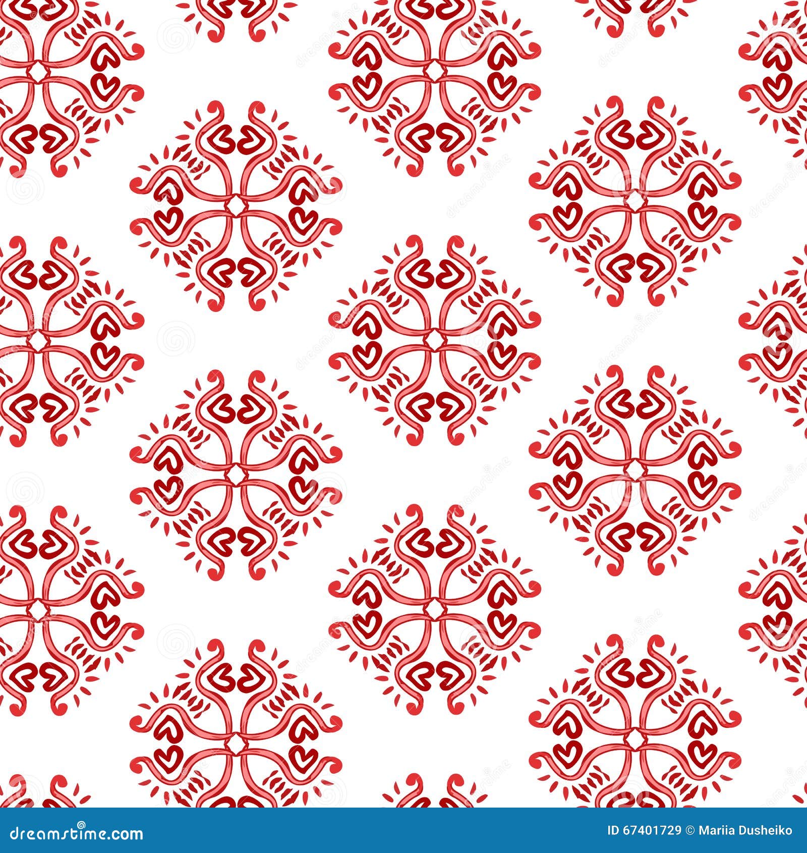 Red Seamless Floral Pattern Stock Vector - Illustration of backdrop ...