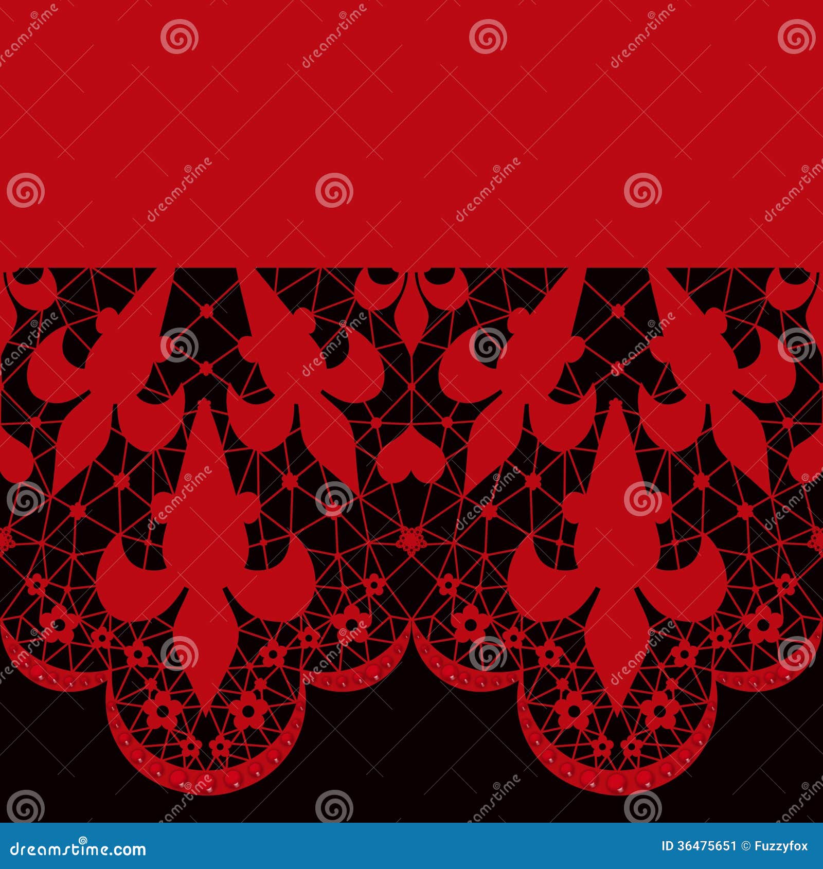 Red Seamless Lace Pattern on Black Stock Illustration - Illustration of ...