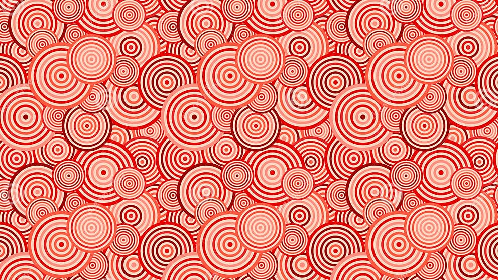 Red Seamless Overlapping Concentric Circles Pattern Stock Vector ...