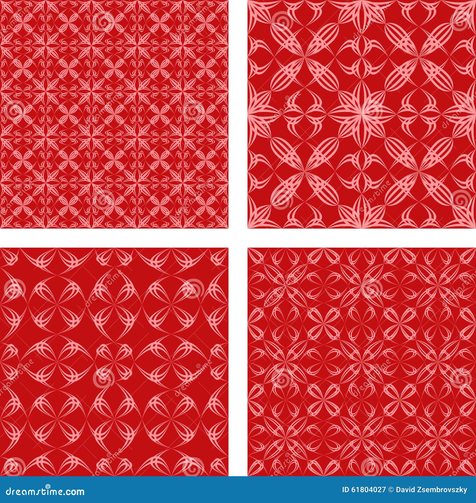 Red Seamless Pattern Background Set Stock Vector - Illustration of ...