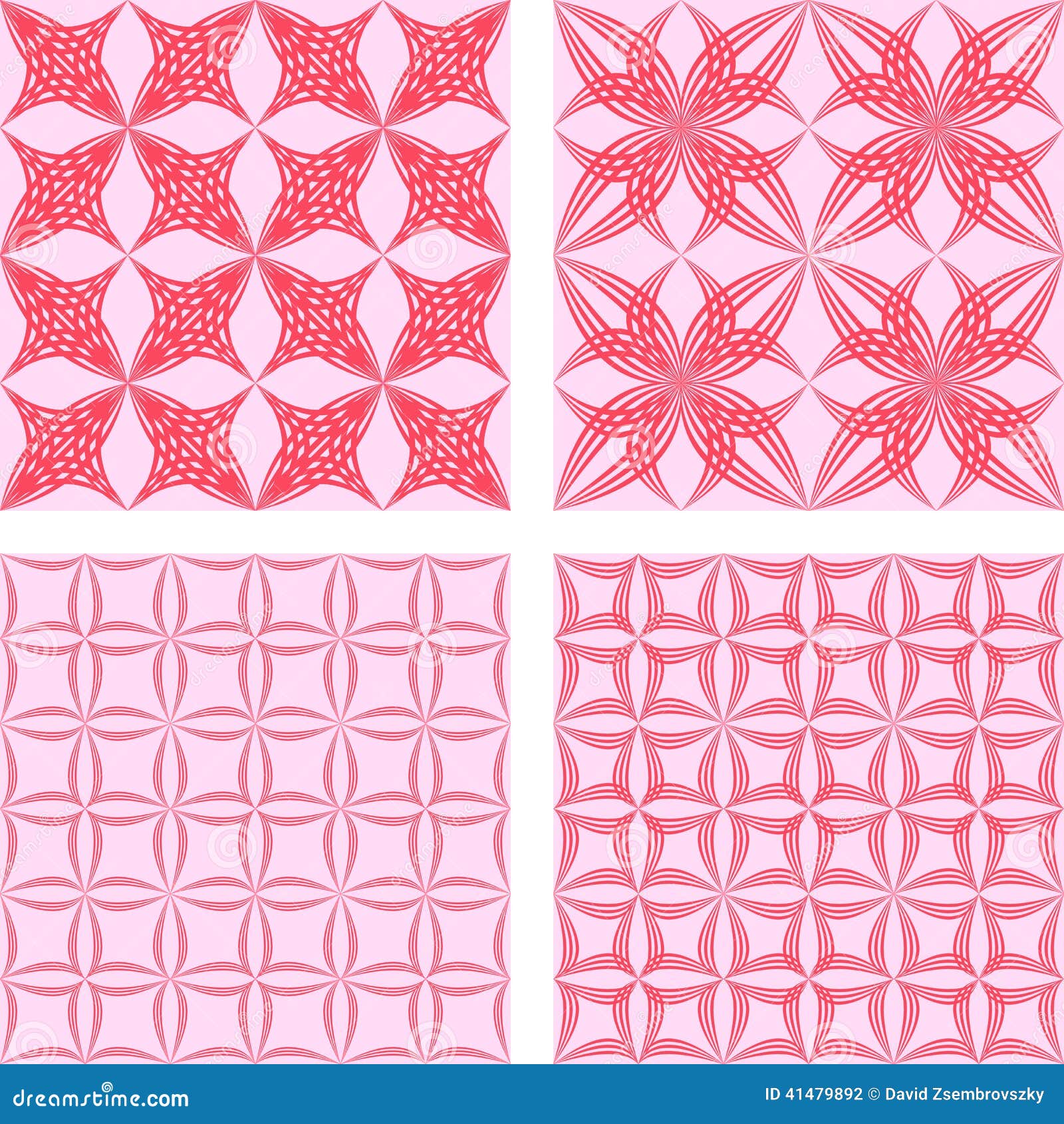 Red Seamless Pattern Background Set Stock Vector - Illustration of ...