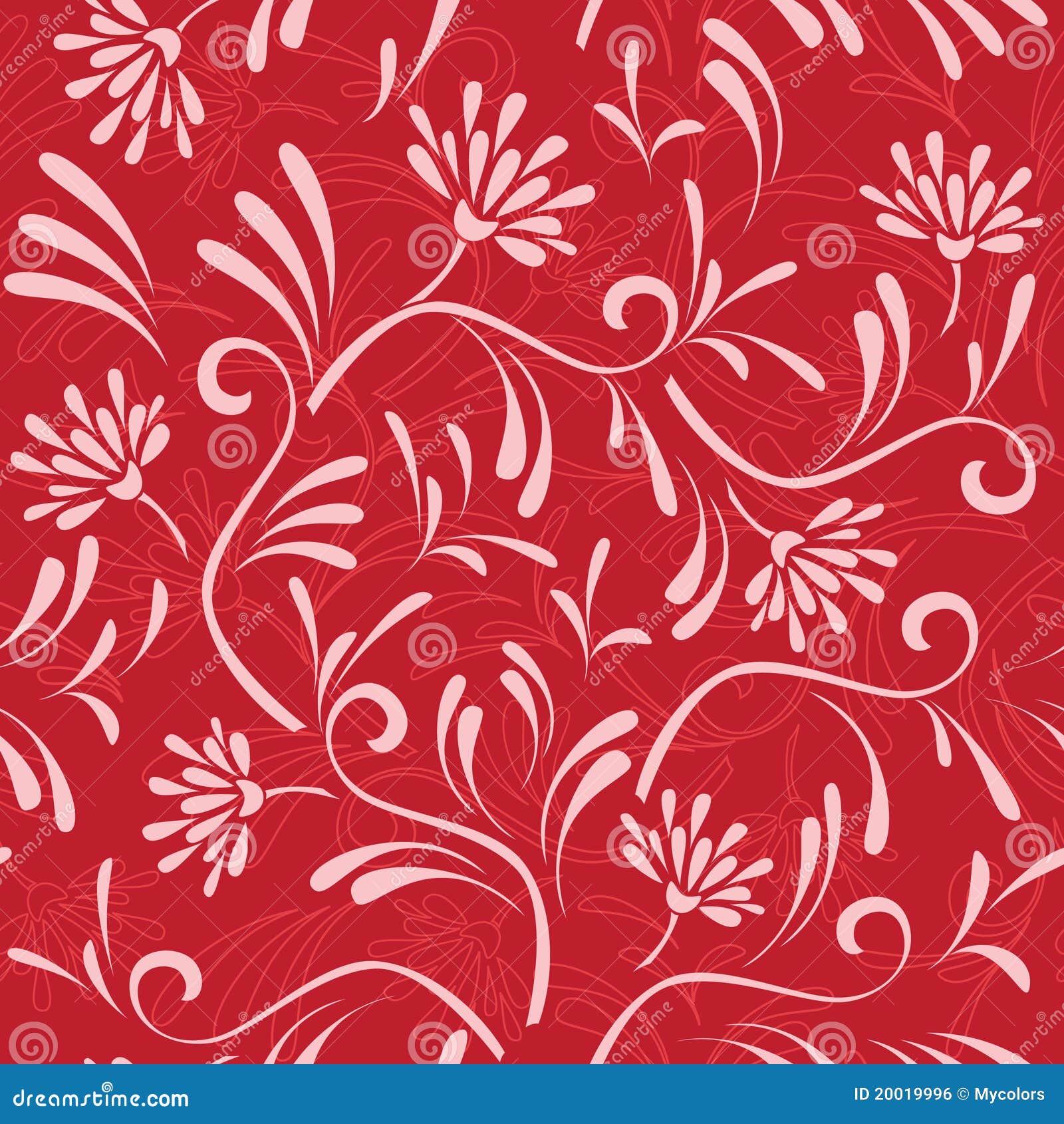 Red seamless pattern - eps stock vector. Illustration of flora - 20019996