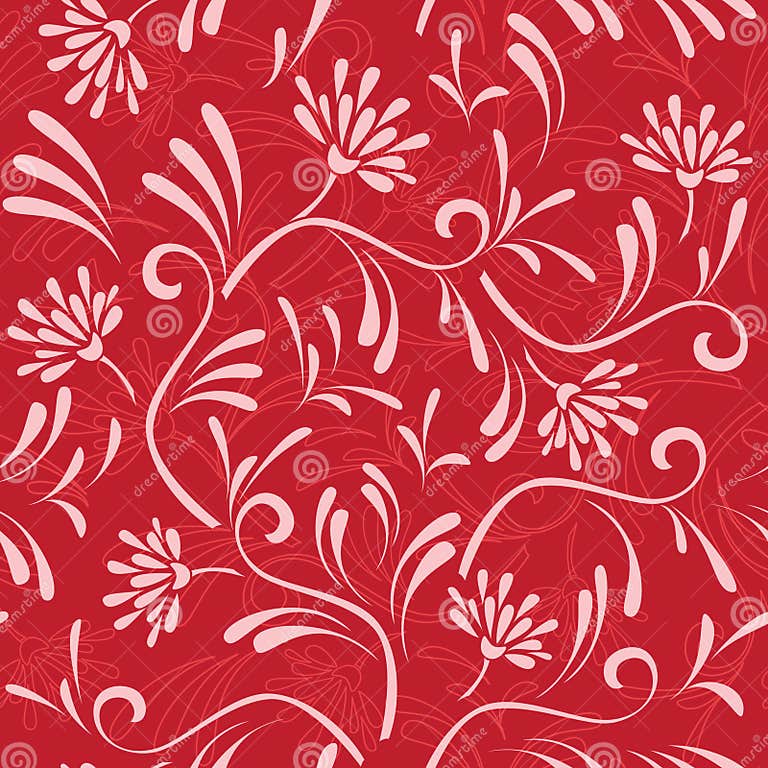 Red seamless pattern - eps stock vector. Illustration of flora - 20019996