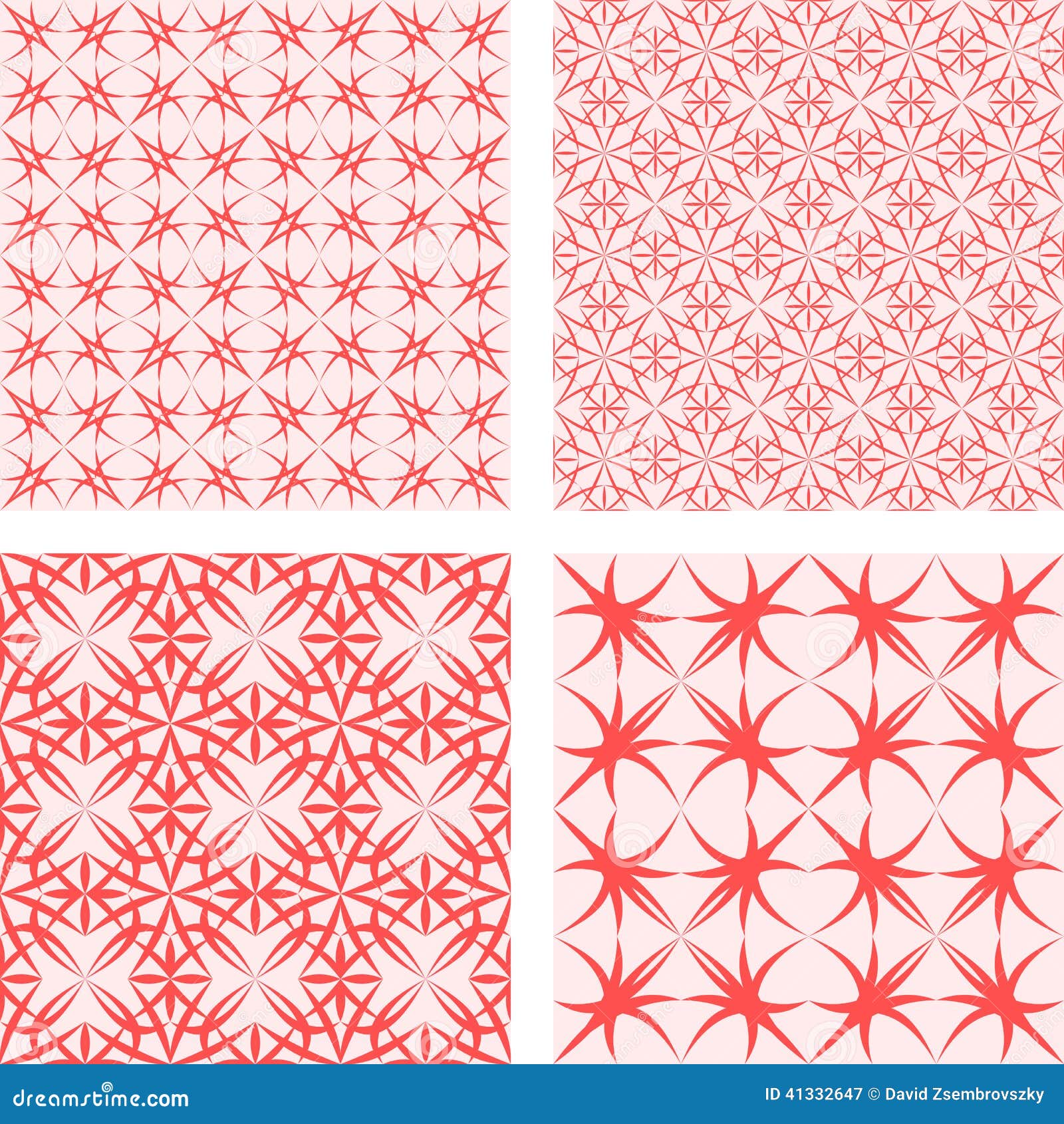 Red seamless pattern set stock vector. Illustration of wallpaper - 41332647