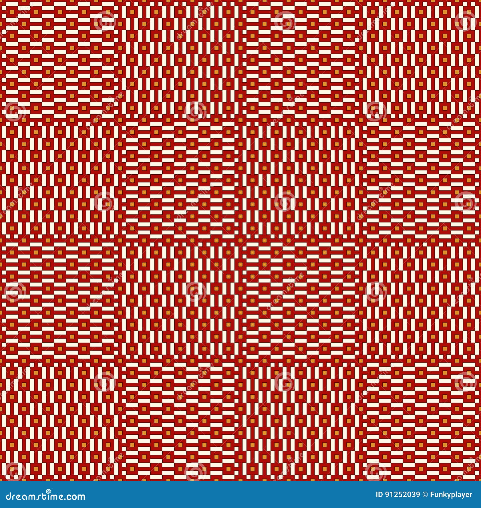 Red Seamless Pattern with Simple Geometric Ornament. Repeated Square ...