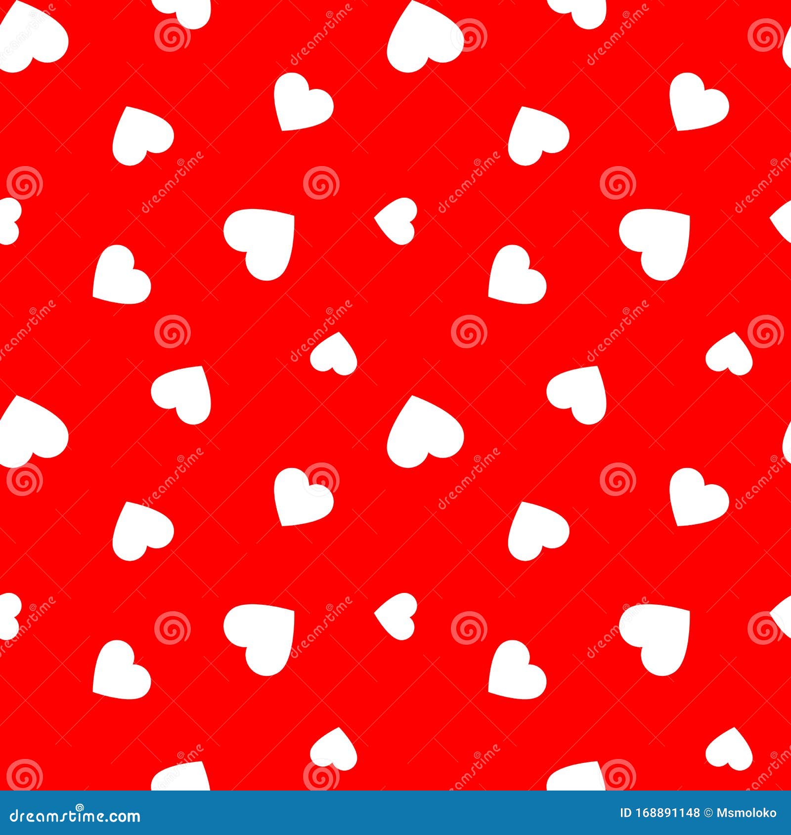 Red Seamless Pattern with Simple Hearts Stock Vector - Illustration of ...