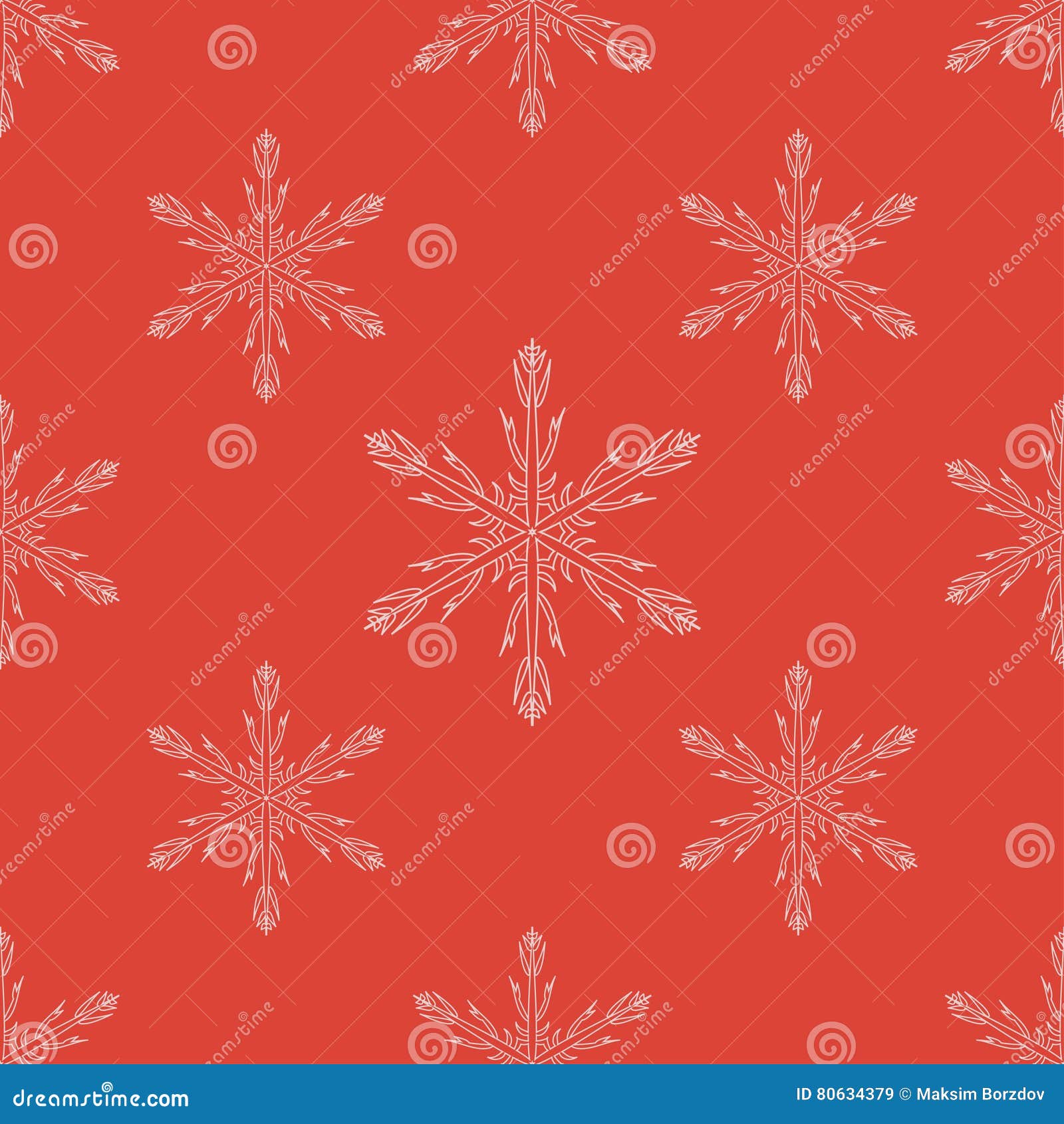 Red Seamless Snowflake Pattern Stock Vector - Illustration of design ...