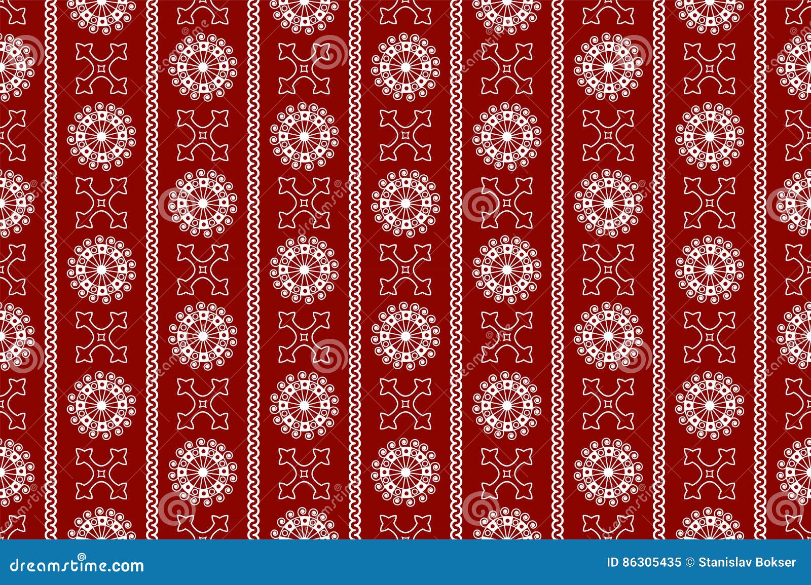 Red Seamless Vintage Ornamental Pattern Stock Vector - Illustration of ...