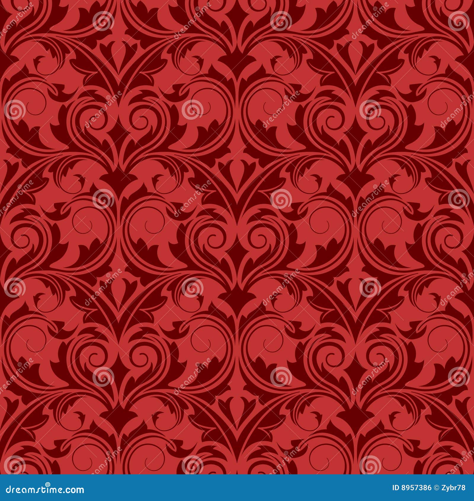 Red seamless wallpaper stock vector. Illustration of foliage - 8957386