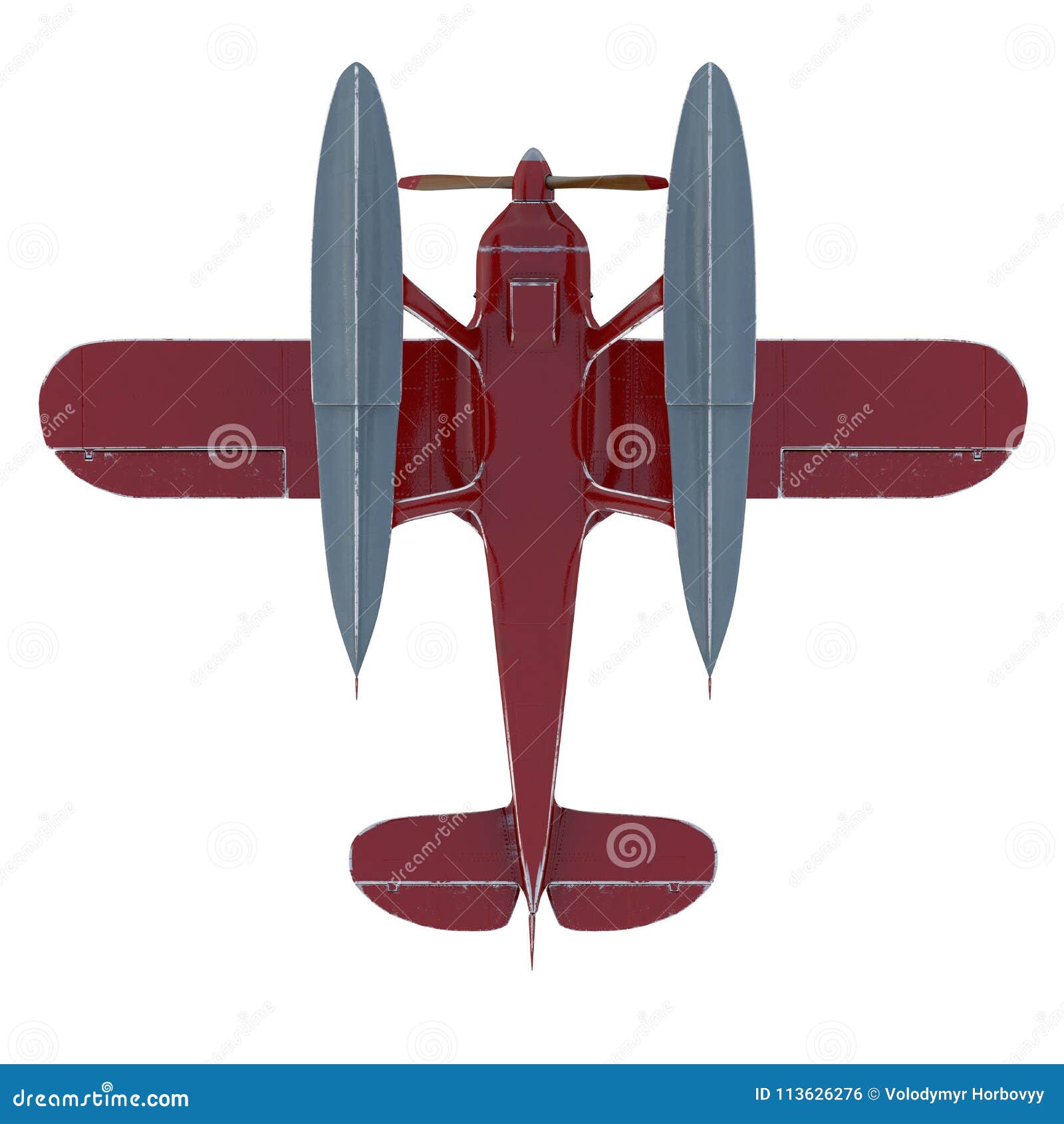 Red seaplane. 3D render stock illustration. Illustration of aeroplane ...